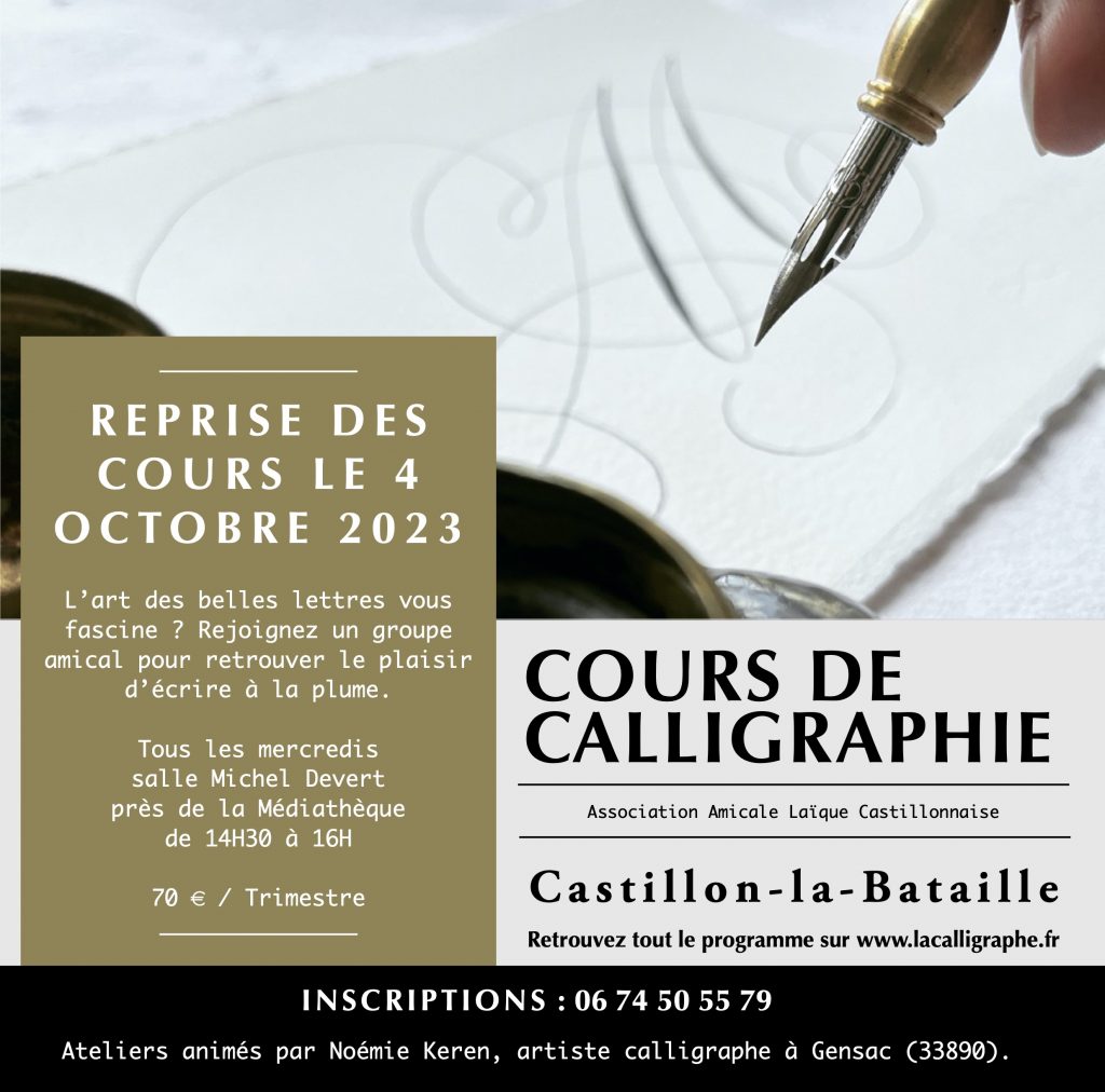 Apprendre la calligraphie en Gironde à Bordeaux - Noémie Keren